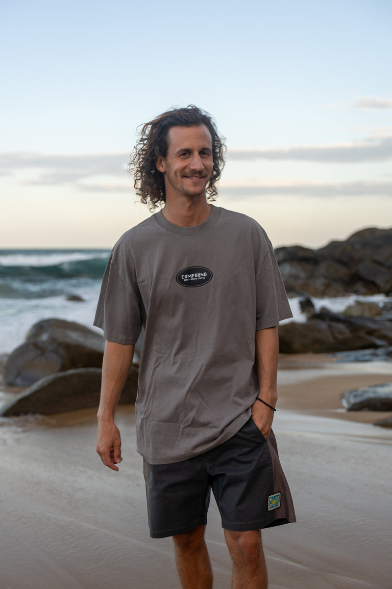 Compound Loop Tee - Vintage Grey – Compound Surf And Drink Coffee