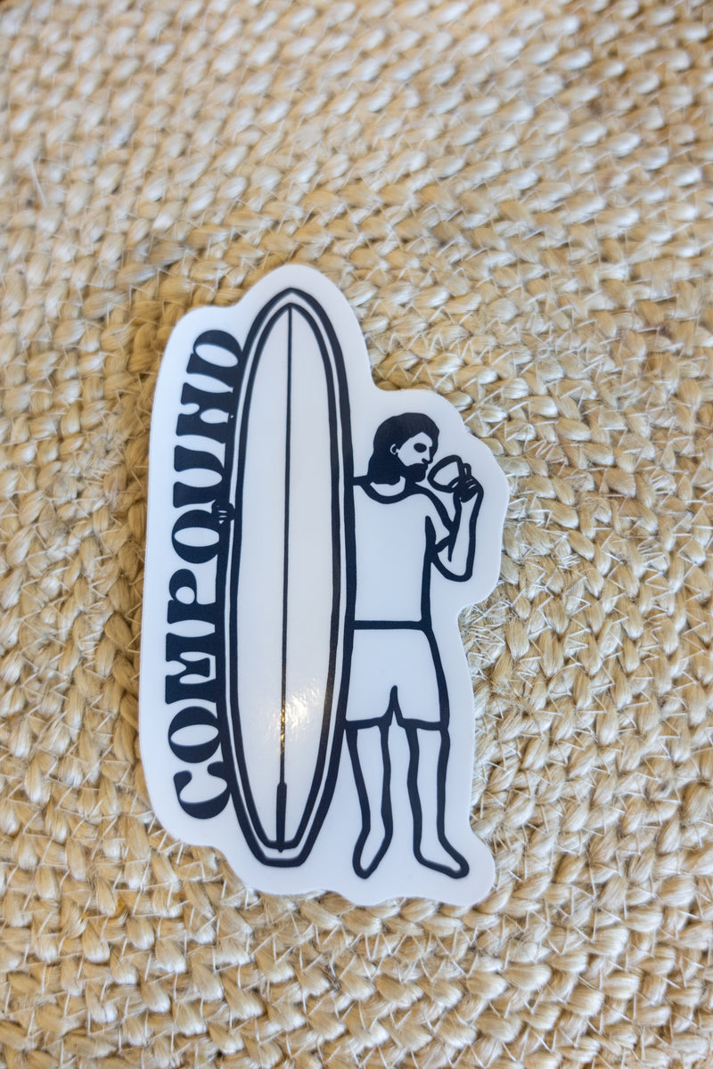 Compound Sticker – Compound Surf And Drink Coffee
